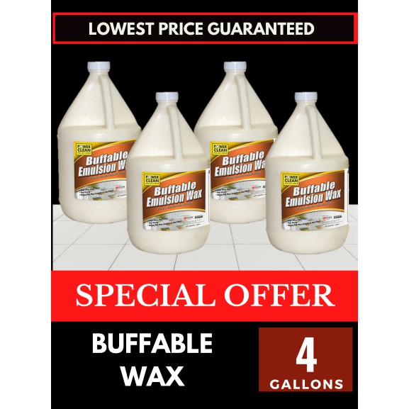 *PACK OF 4 GALLONS* Concentrated BUFFABLE FLOOR WAX Polish Emulsion ...