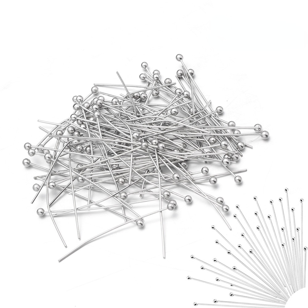 100Pcs/Lot Stainless Steel Metal Ball Head Pins / Gold Plated Pins ...