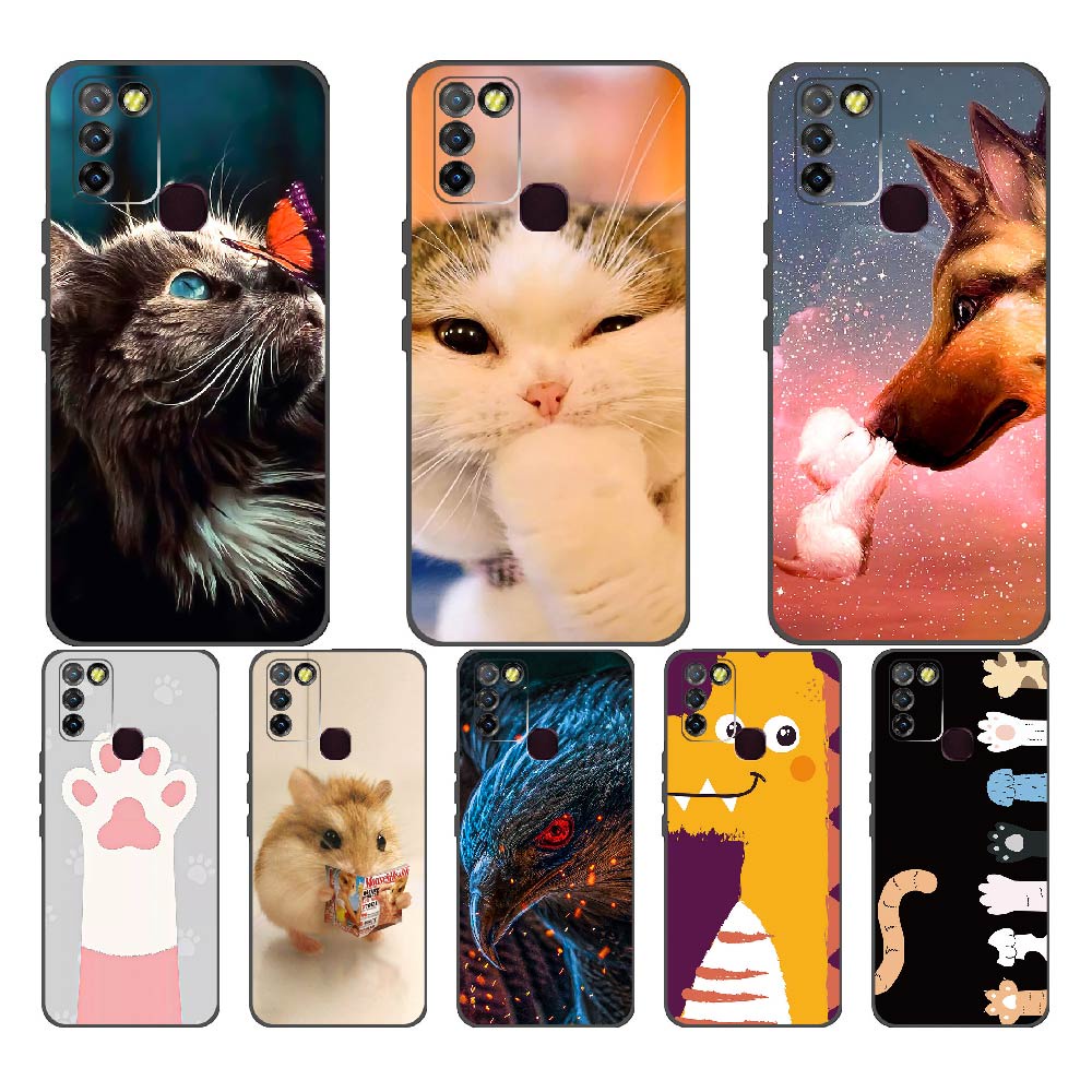 Infinix Smart 5 Case Silicone TPU Jelly Case Cute Animal Design Phone ...