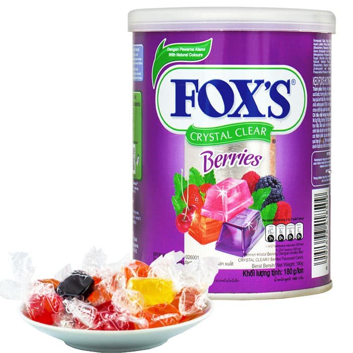 Foxs FOX FOX'S Tin Crystal Clear Candy Cans - Berries 180gr Eid Parcels ...