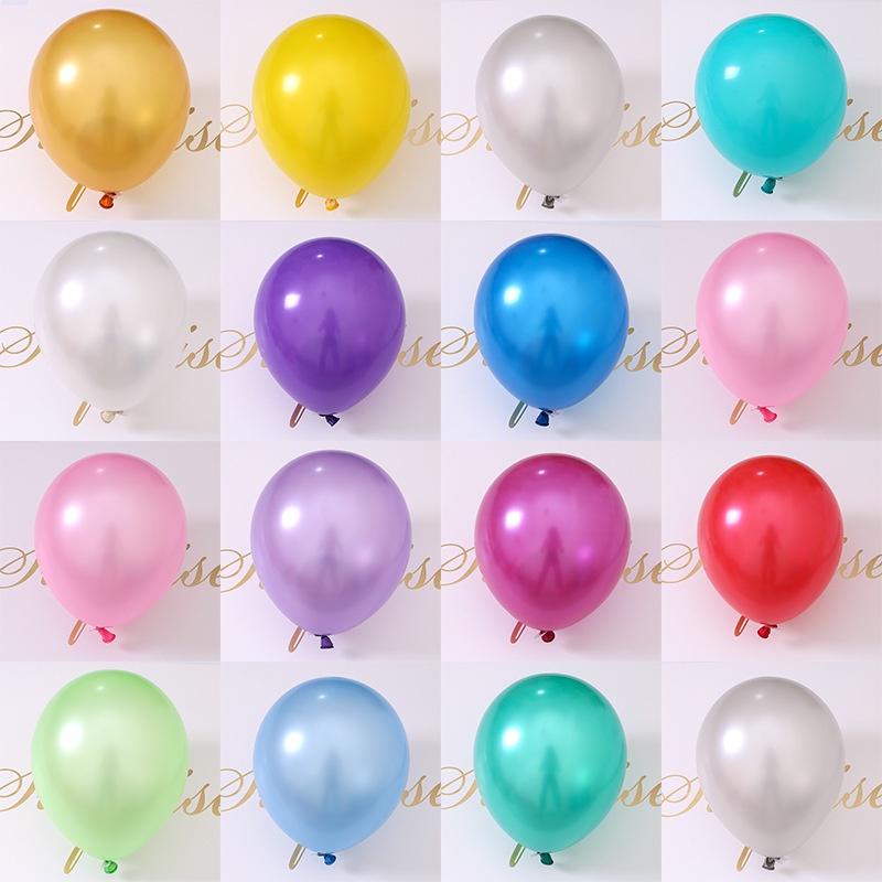10 Inches 10pcs Metallic Balloons Glossy Balloon Birthday For Birthday ...