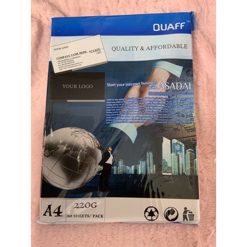 Quaff calling card 220/250gsm white matte paper also for invitation ...