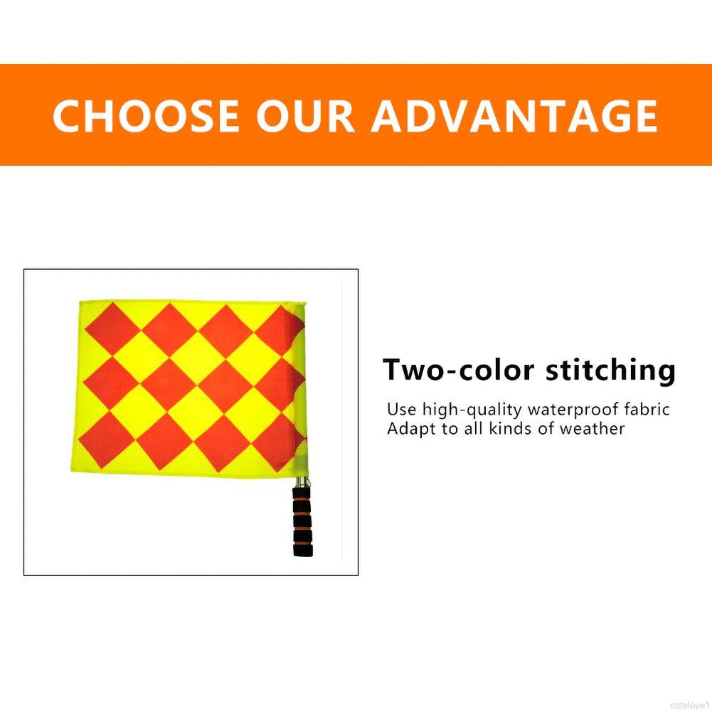 2pcs Checkered Referee Flags Football Rugby for Soccer Football Referee ...