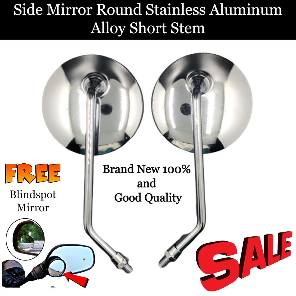 YAMAHA NMAX 2021 Side Mirror Round Stainless Aluminum Alloy Short stem ...