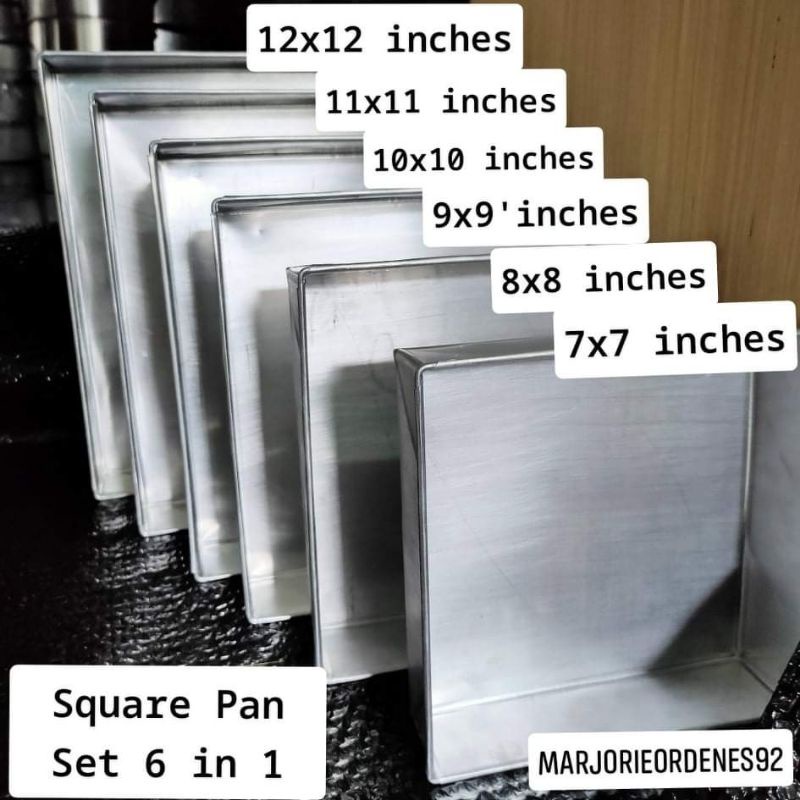 SQUARE PAN / BROWNIE MOLDER / ALUMINIUM CAKE PAN MOLDER | Shopee ...
