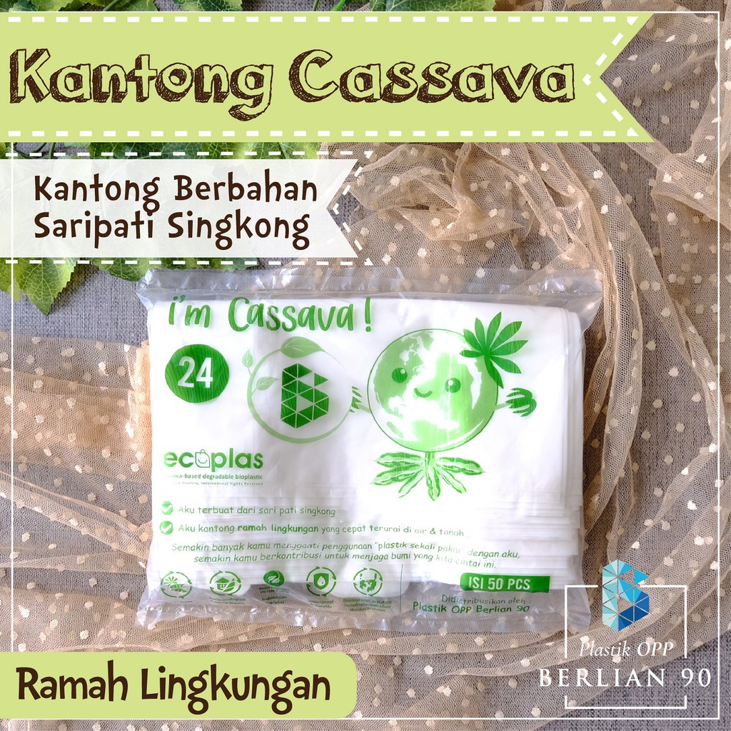 Organic Cassava Plastic Bag Size 24 Contents 50 Sheets/Cassava Bag ...