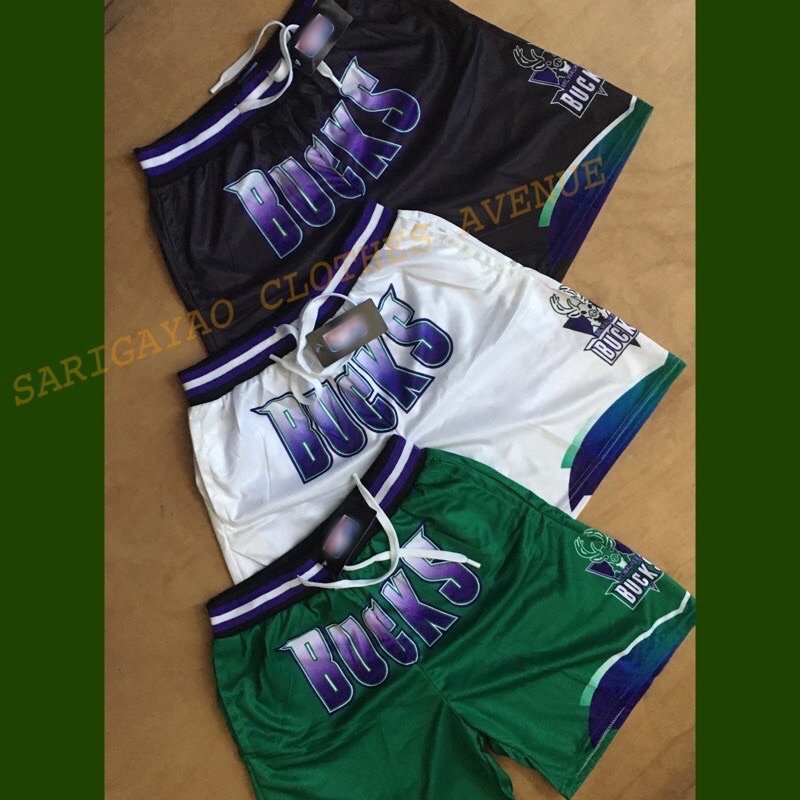 Milwaukee bucks basketball shorts with inner mesh mens streetwear ...