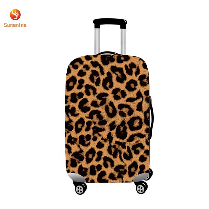 Brown Leopard Fashion Luggage Covers Suitcase Protector Elastic Luggage ...