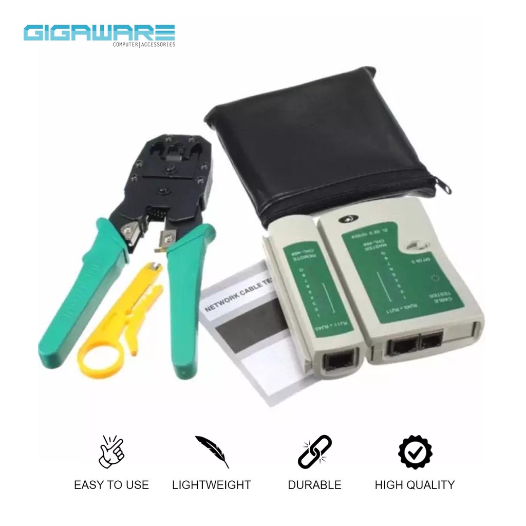 Network Pro Crimping Tool and Wire Stripper LAN Tester Set Ctcp ...