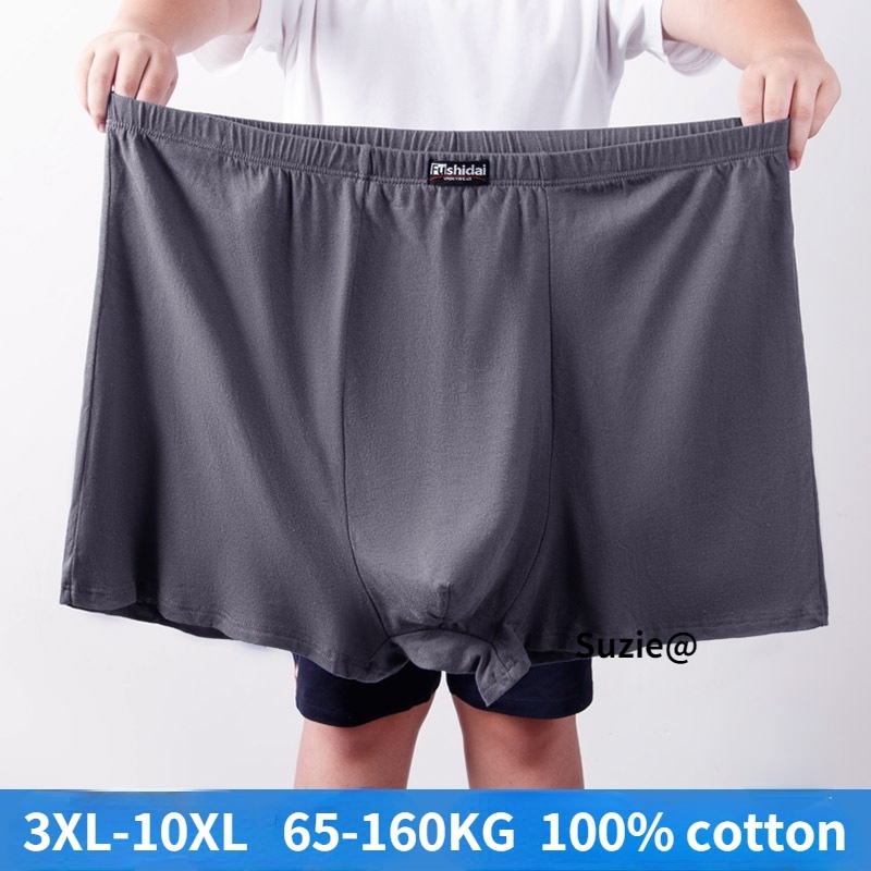 Men plus size Boxer 4XL 5XL 6XL 7XL 8XL 9XL 10XL boxer briefs 100% cotton short briefs high ...