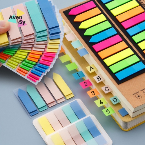 Aven Sy 200 Sheets Fluorescent PET Sticky Tabs Creative Student ...