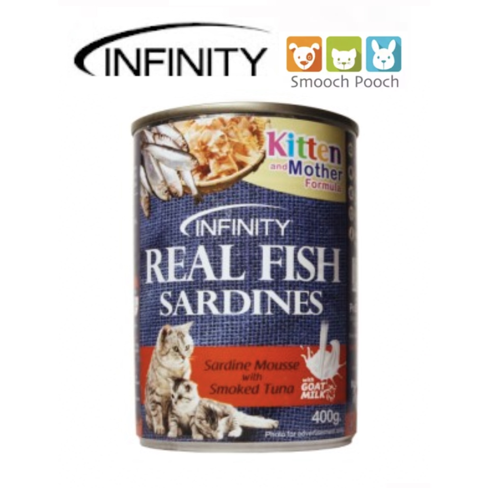 Infinity Real Fish Sardines Mousse with Smoked Tuna Cat Food & Kitten ...