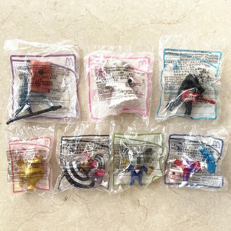 7Pcs 8-10Cm Cartoon Animal SING Reese Pig Joint Figure Doll Hard PVC ...