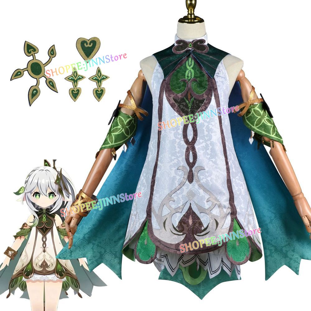 Anime Genshin Impact Nahida Game Suit Lovely Green Dress Cosplay ...