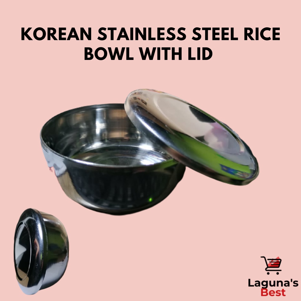 Korean Stainless Steel Rice Bowl with Lid | Shopee Philippines