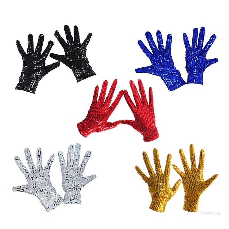 Cozy Sequin Gloves Evening Party Gloves Stretch Mitten Dancer Singer ...