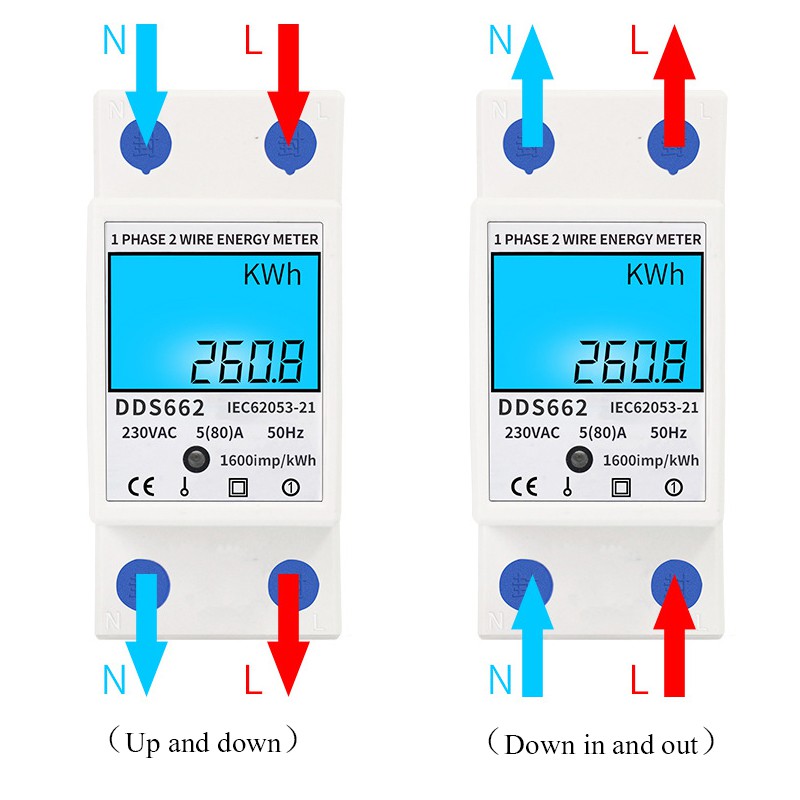 Home LCD Digital Display Power Consumption Meter Single Phase Energy ...
