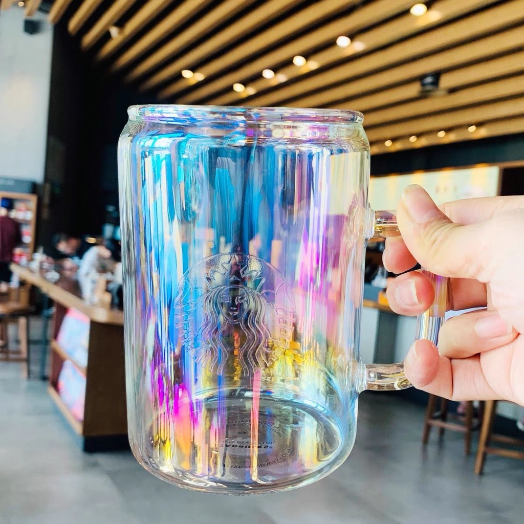 Starbucks Korea transparent gradient blue ocean rattan glass high-value ...