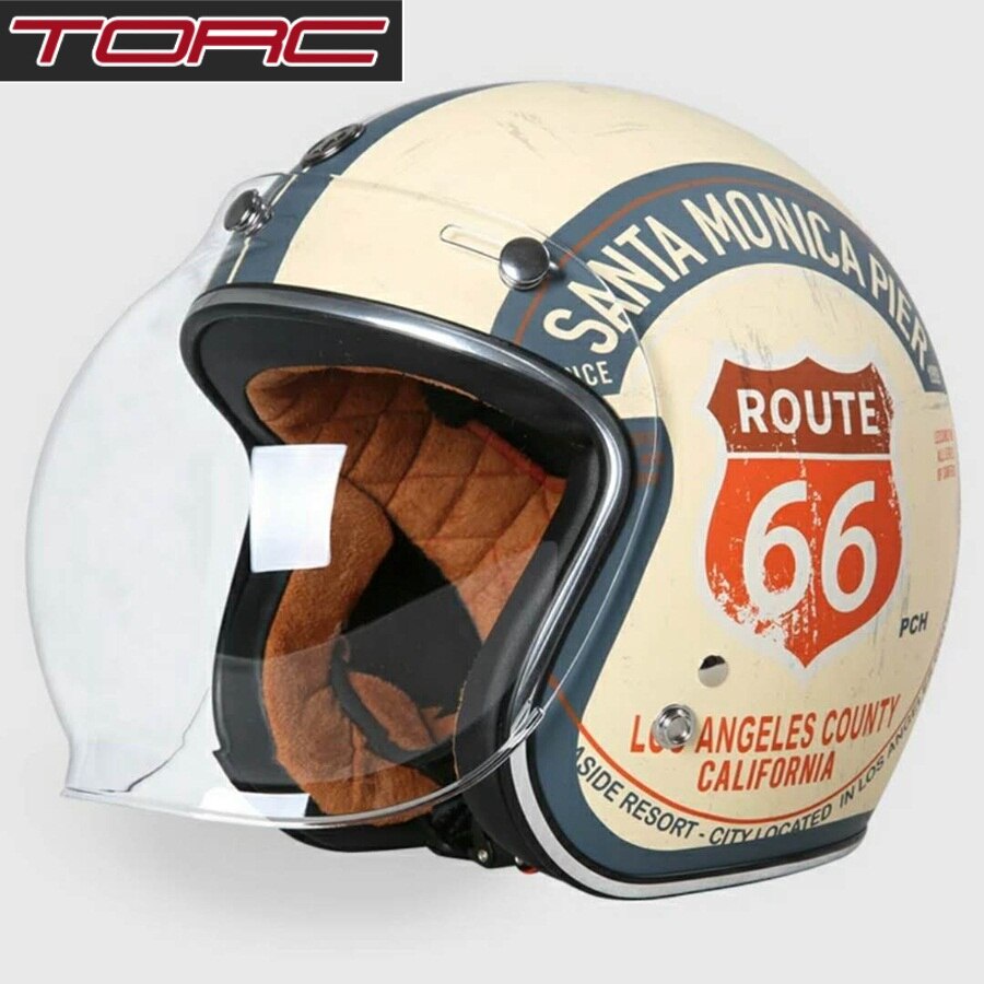 TORC 3/4 Open Face Motorcycle Scooter Helmet Riding Helmet DOT Racer ...