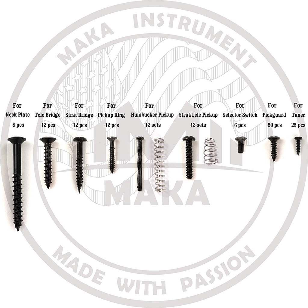 MAKA Guitar Screw Kit Assortment Box Kit for Electric Guitar Bridge ...