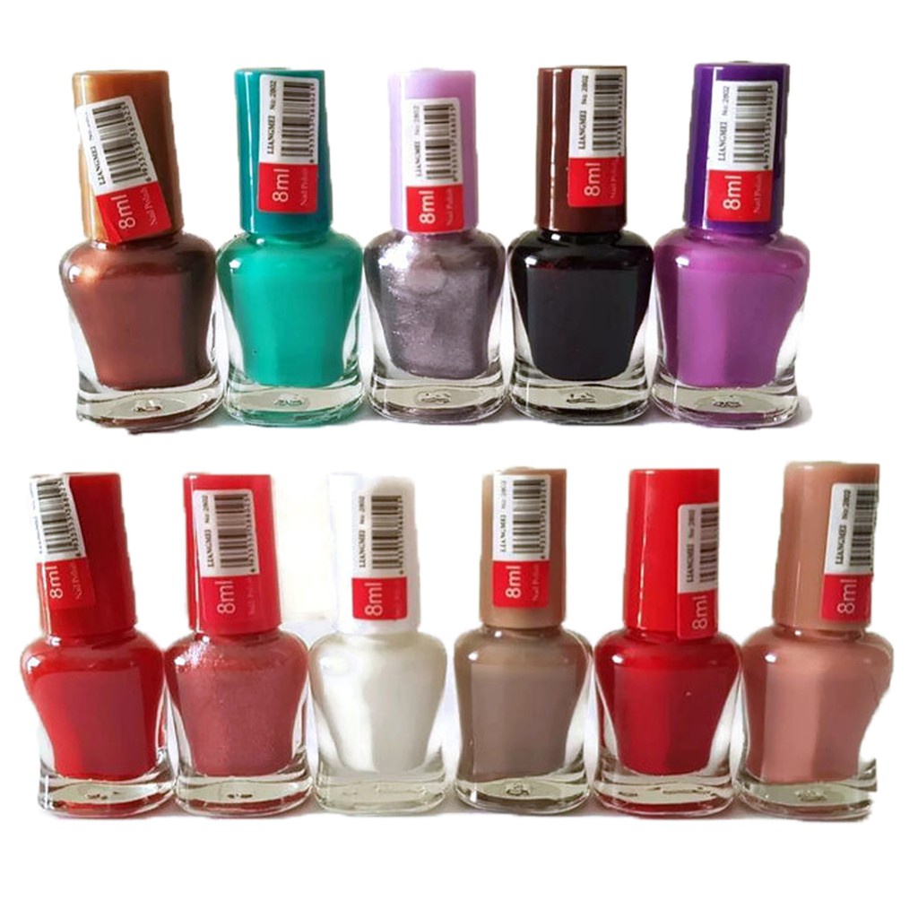 12pcs Meiya nail polish/Nail cutics Assorted colors 8ml (small ...