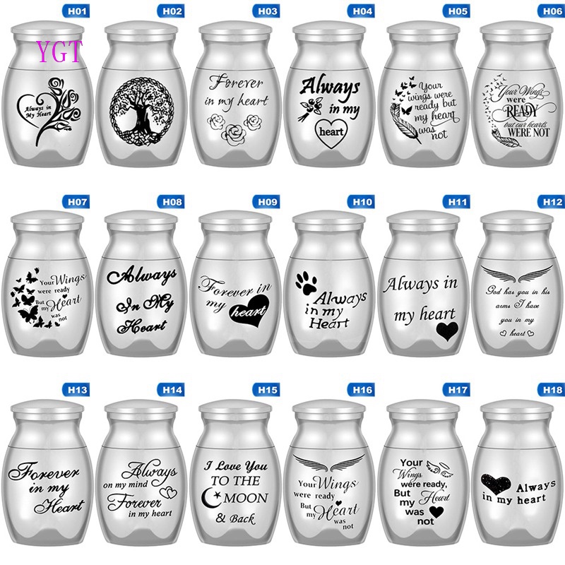 YGT Love Heart Keepsake Cremation Ashes Urn Funeral Container Jar Mini ...