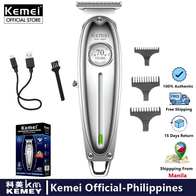 Kemei Hair Trimmer Rechargeable Clipper Cordless Haircut Machine ...