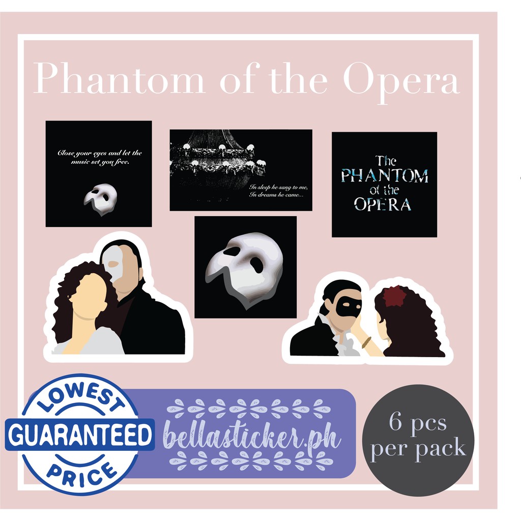 *WATERPROOF LAMINATED* PHANTOM OF THE OPERA STICKER PACK | Shopee ...