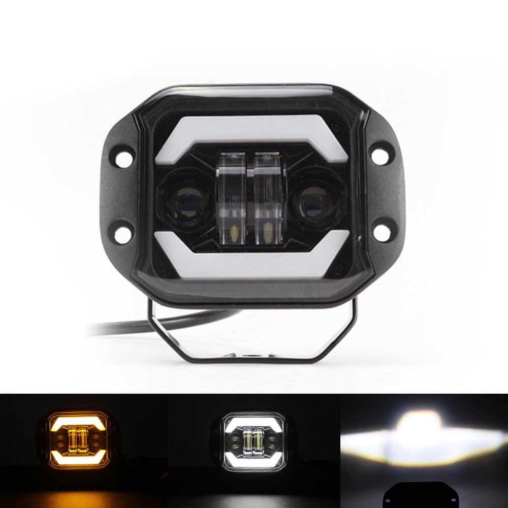 5" Inch Spotlight Flush Mount LED Work Light Bar Hi low Beam Off Road ...