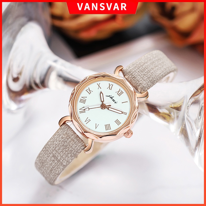 Fashion Women Leather Strap Simple Small Dial Quartz Watch | Shopee ...