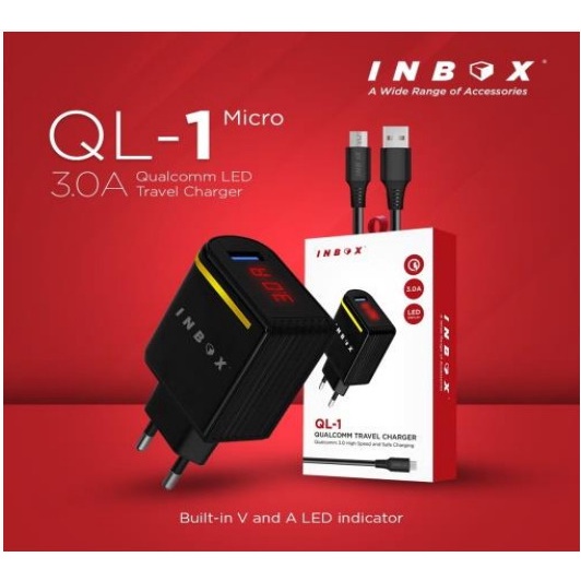 Inbox Charger QL-1 Wall Charger LED 3A Turbo Charging QC 3.0 Free Data ...