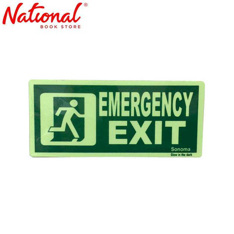 Sonoma Signage Luminous Green Emergency Exit - Office Business Supplies ...