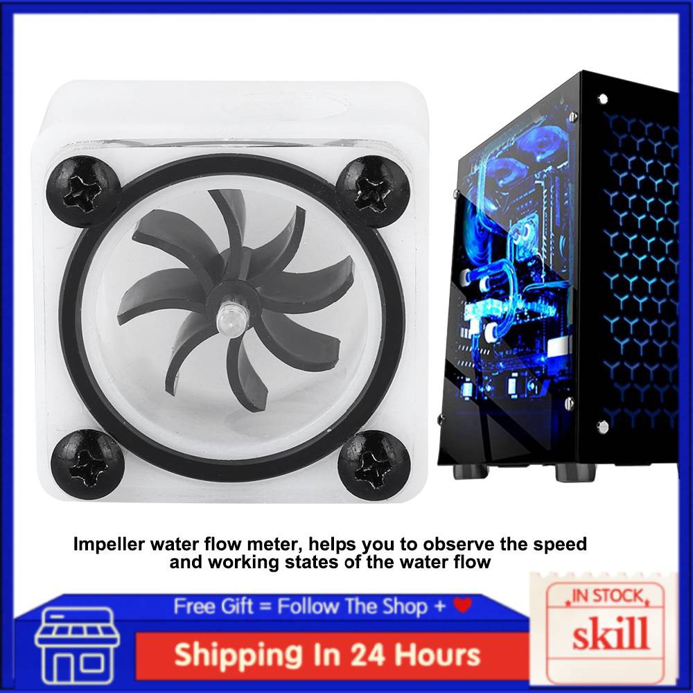 [SKL] Flow Meter Indicator G1/4 Threaded For PC Computer Liquid Water ...