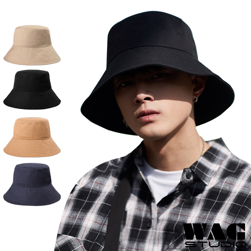 WAG Hat | Ready Stock Plain Cotton 8CM Wide Brim Bucket Hat for Men ...