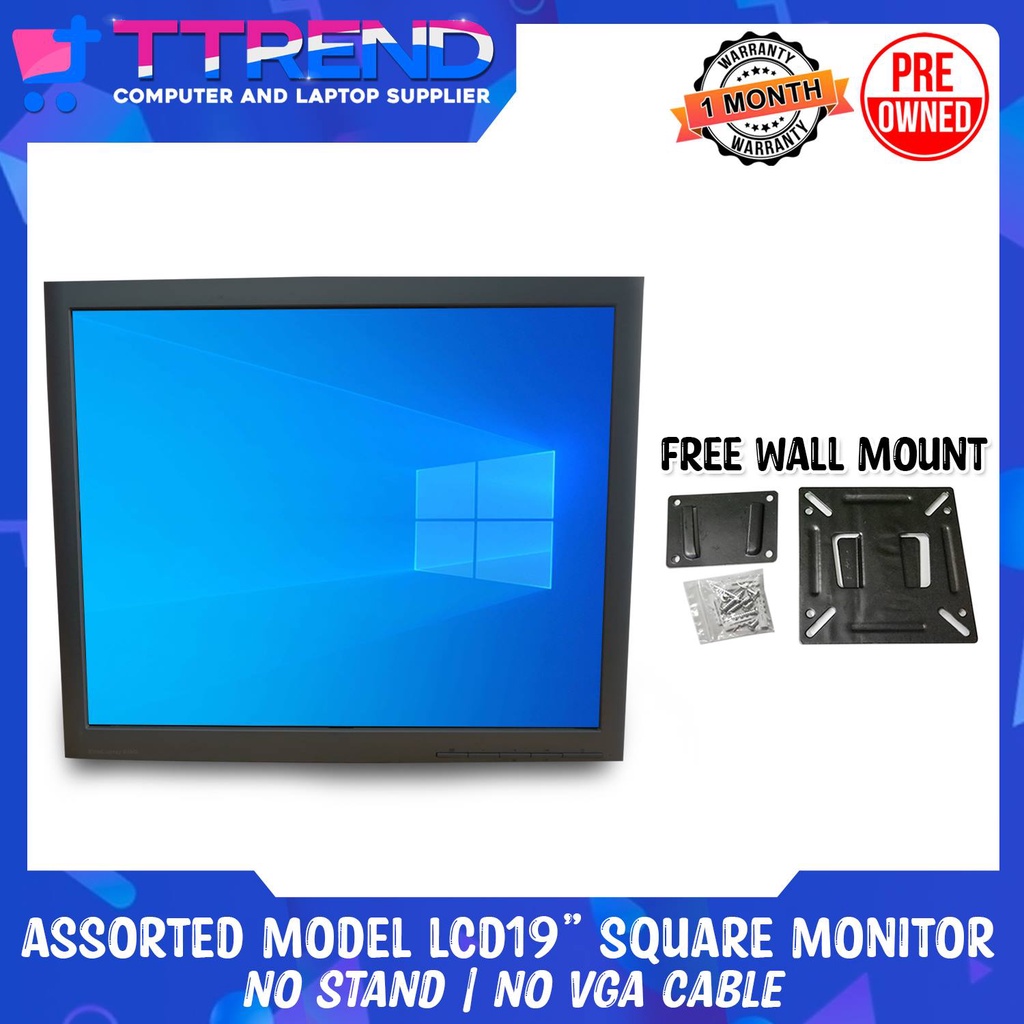 Assorted 17 & 19 inches LCD square monitor, No Stand and No Cables ...
