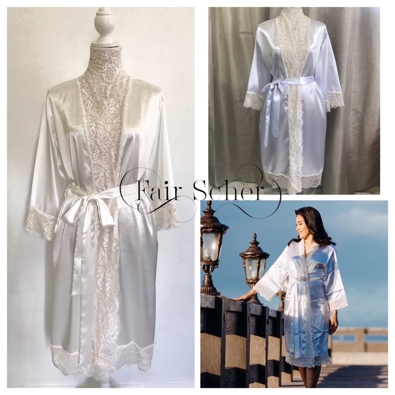 Satin Bridal Robe Selene | Shopee Philippines