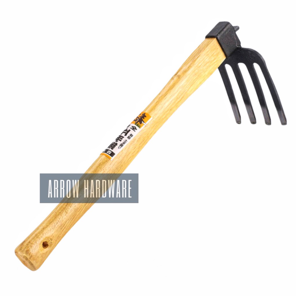 Four Tooth Rake Head With Wooden Handle | Shopee Philippines