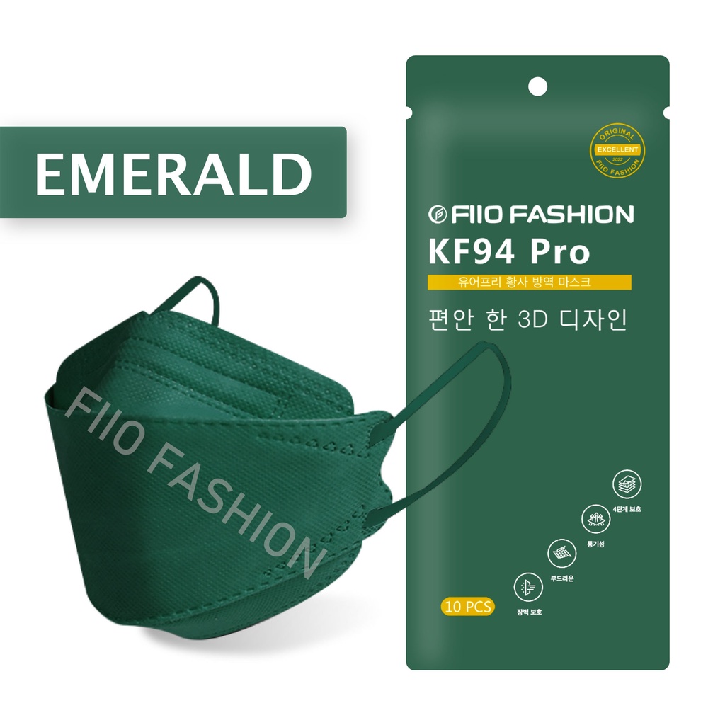 FIIO FASHION KF94 Face Mask 10 Pcs Non-woven Protection Filter 3D Anti Viral Mask Korea Style ...