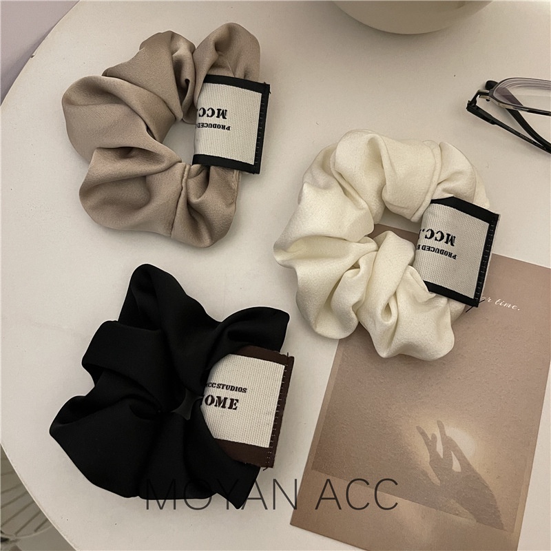 Korean Temperament Simple Large Intestine Circle Satin Hair Rope Tied ...