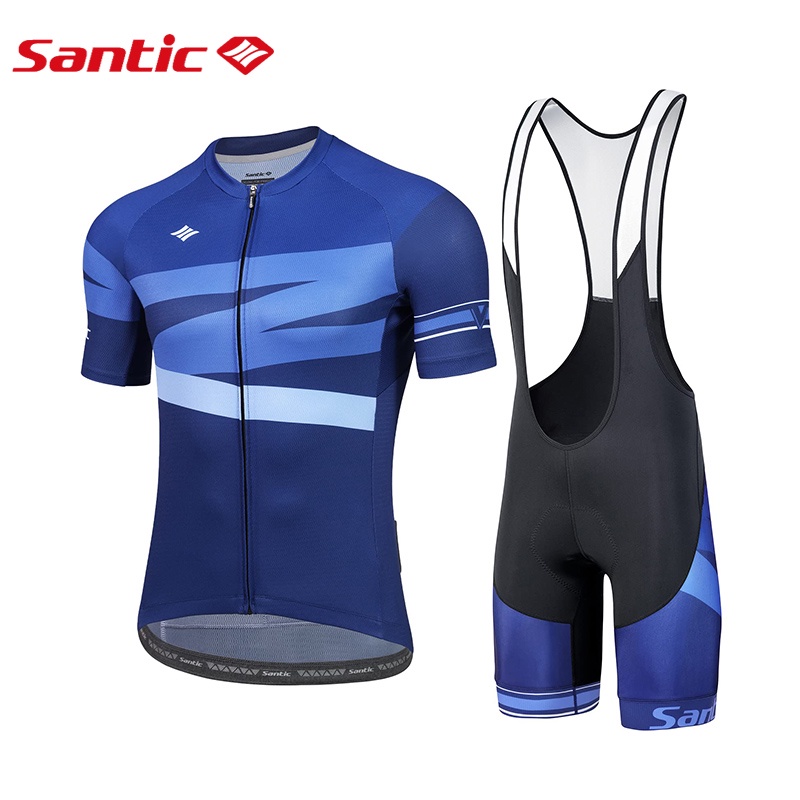 Santic Men Cycling Suit Cyling Jersey Bib Shorts Pockets MTB Bike Cycling Sets K20MT146 | Shopee ...