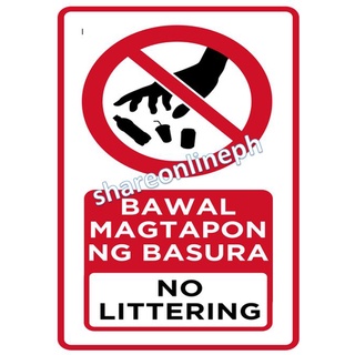 Laminated Signages Bawal Magtapon ng Basura No Littering Signages Sign ...