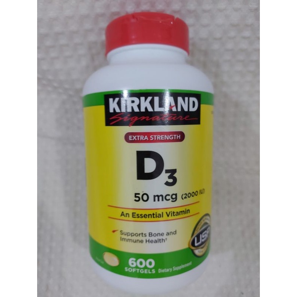 Kirkland Vitamin D3 50mcg (2000iu) 600 softgels | Shopee Philippines