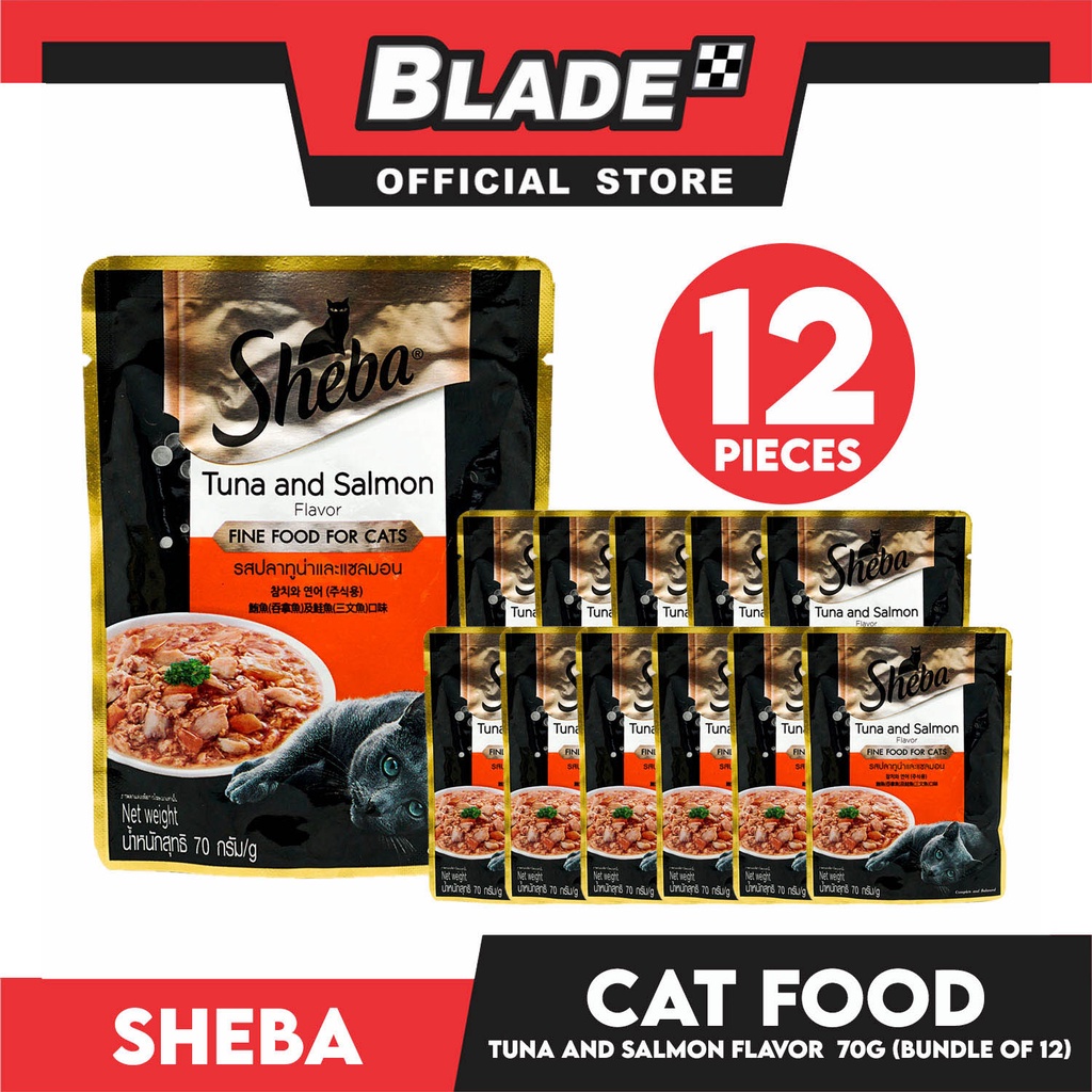 Sheba Tuna and Salmon Flavor 70g 12pcs | Shopee Philippines