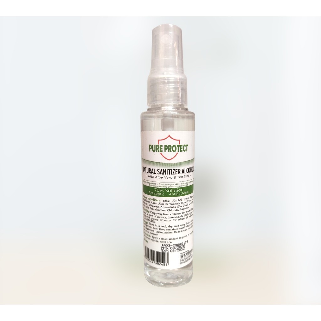 KYU Pure Protect NATURAL Sanitizer Alcohol with Aloe vera & Tea Tree ...