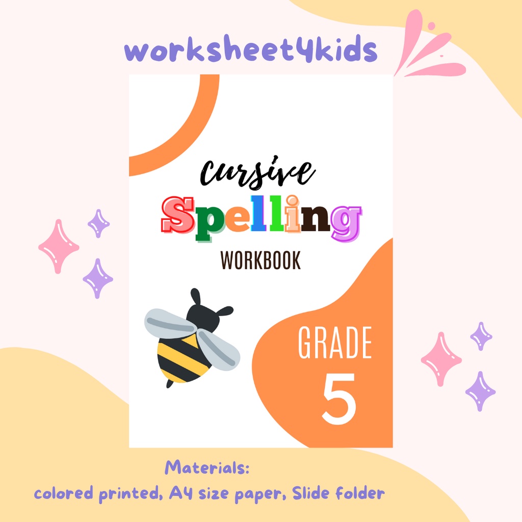 61, PAGES GRADE 5 SPELLING WORKSHEET + CURSIVE PRACTICE | Shopee ...
