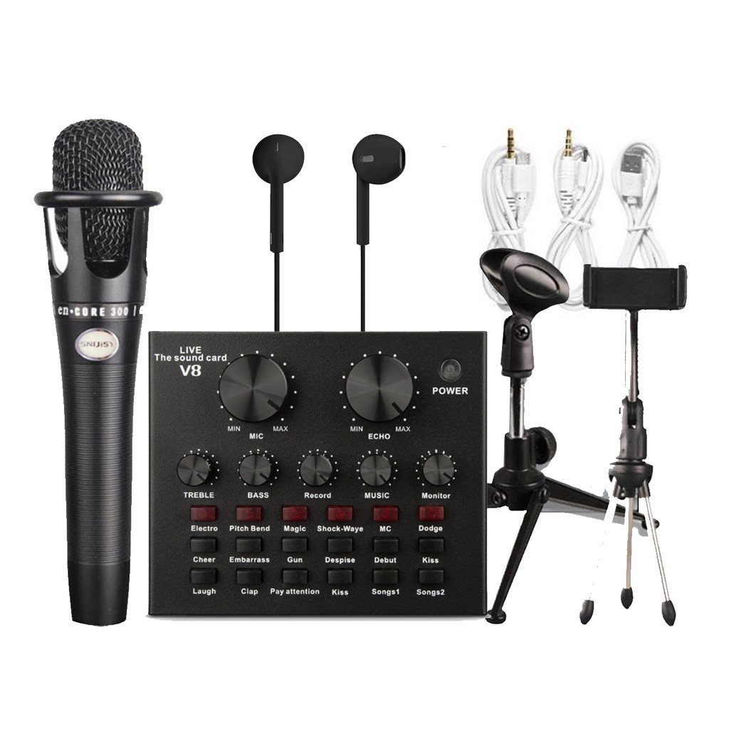 S1 6-in-1 V8 Sound Card Studio Series Microphone Condenser Microphone ...