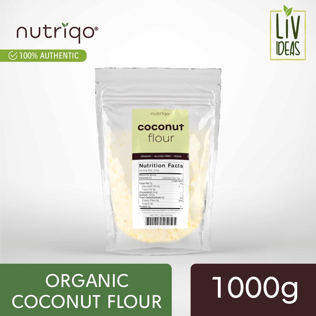 Nutriqo Organic Coconut Flour 1000g / 1kg | Shopee Philippines