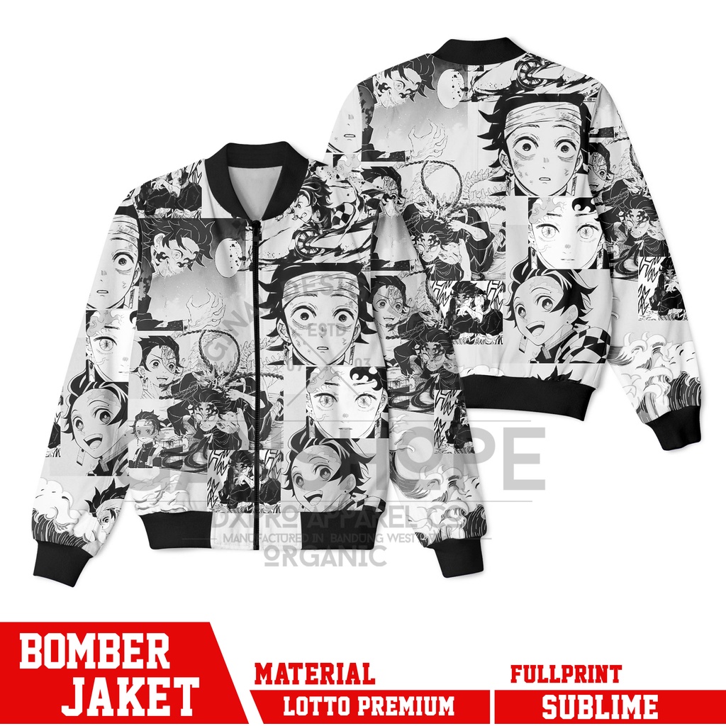 ANIME BOMBER JACKET DEMON SLAYER TANJIRO KAMADO ZENITSU AGATSUMA ...