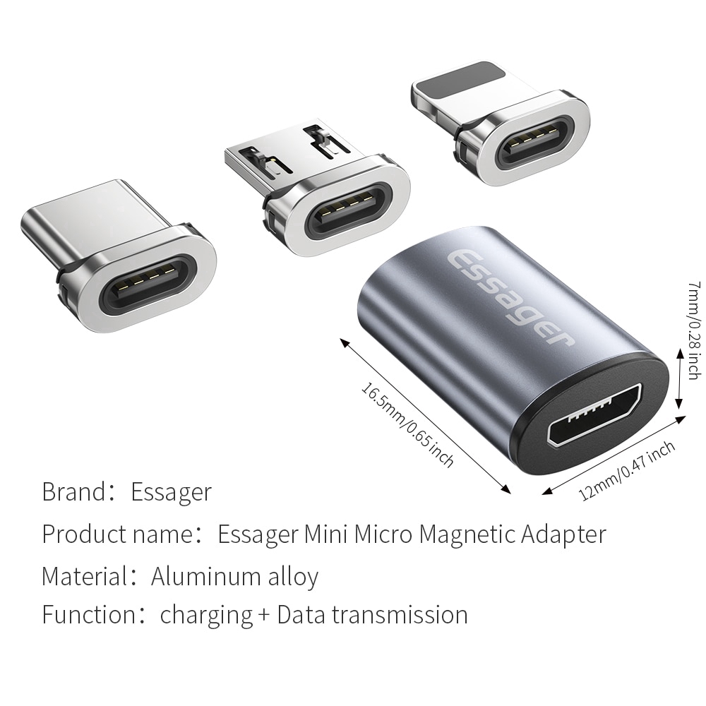 Essager Magnetic Micro USB Adapter USB Female to Type C Male Magnet ...
