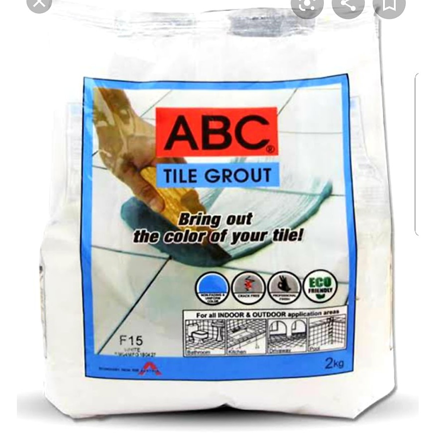 Abc TILE GROUT original per BAG/2kls Beige/White/Black/Gray | Shopee ...
